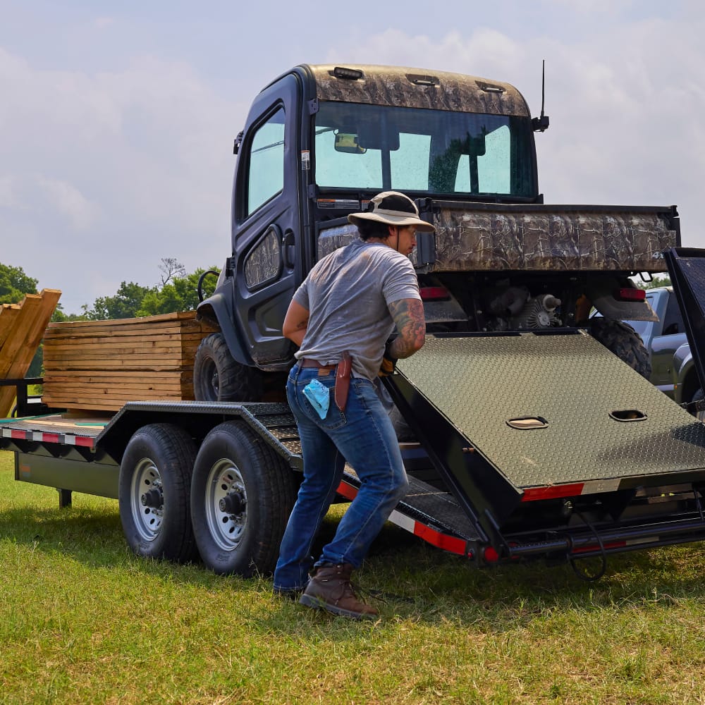 18k lb GVWR Gooseneck Wide Deck Lowboy Equipment Trailer No Rails for Sale