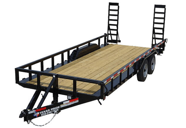 18k lb GVWR Bumper Pull Wide Deck Lowboy Equipment Trailer With Rails ...