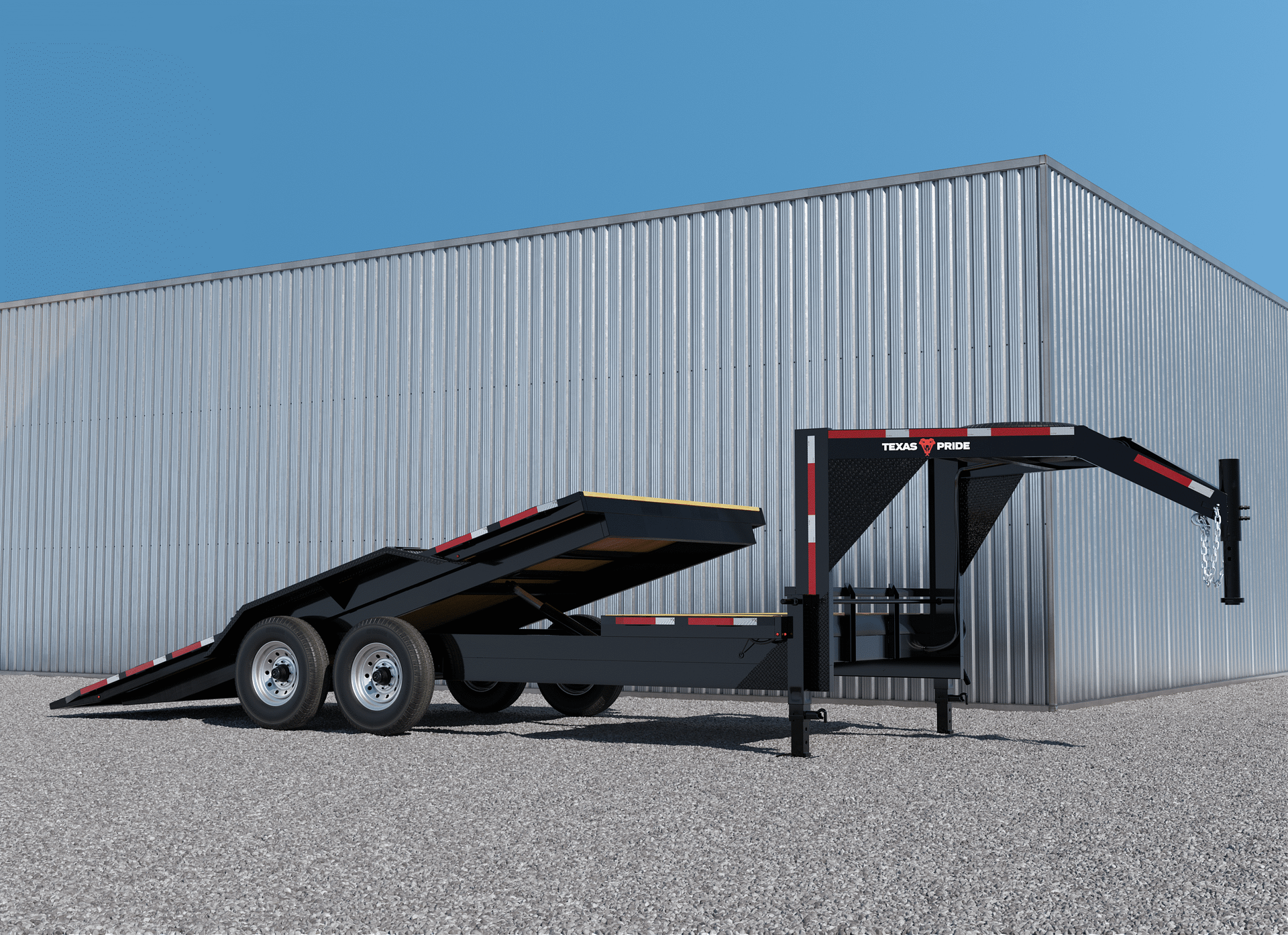 16k lb GVWR 8.5′×17′+4′ Fully-Loaded Bumper Pull Lowboy Tilt Package ...