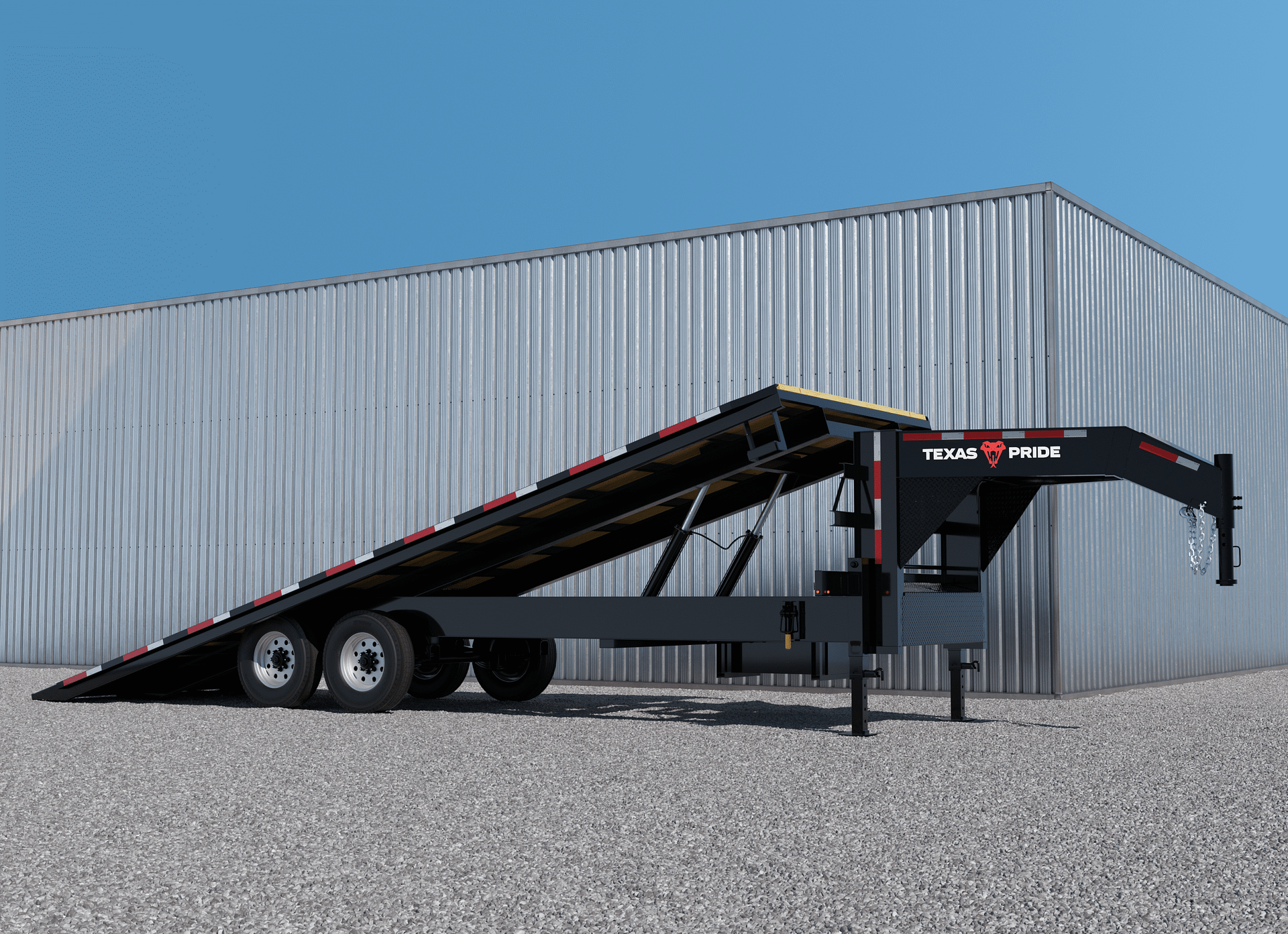 20k lb GVWR Bumper Pull Wide Deck Lowboy Gravity Tilt Trailer for Sale