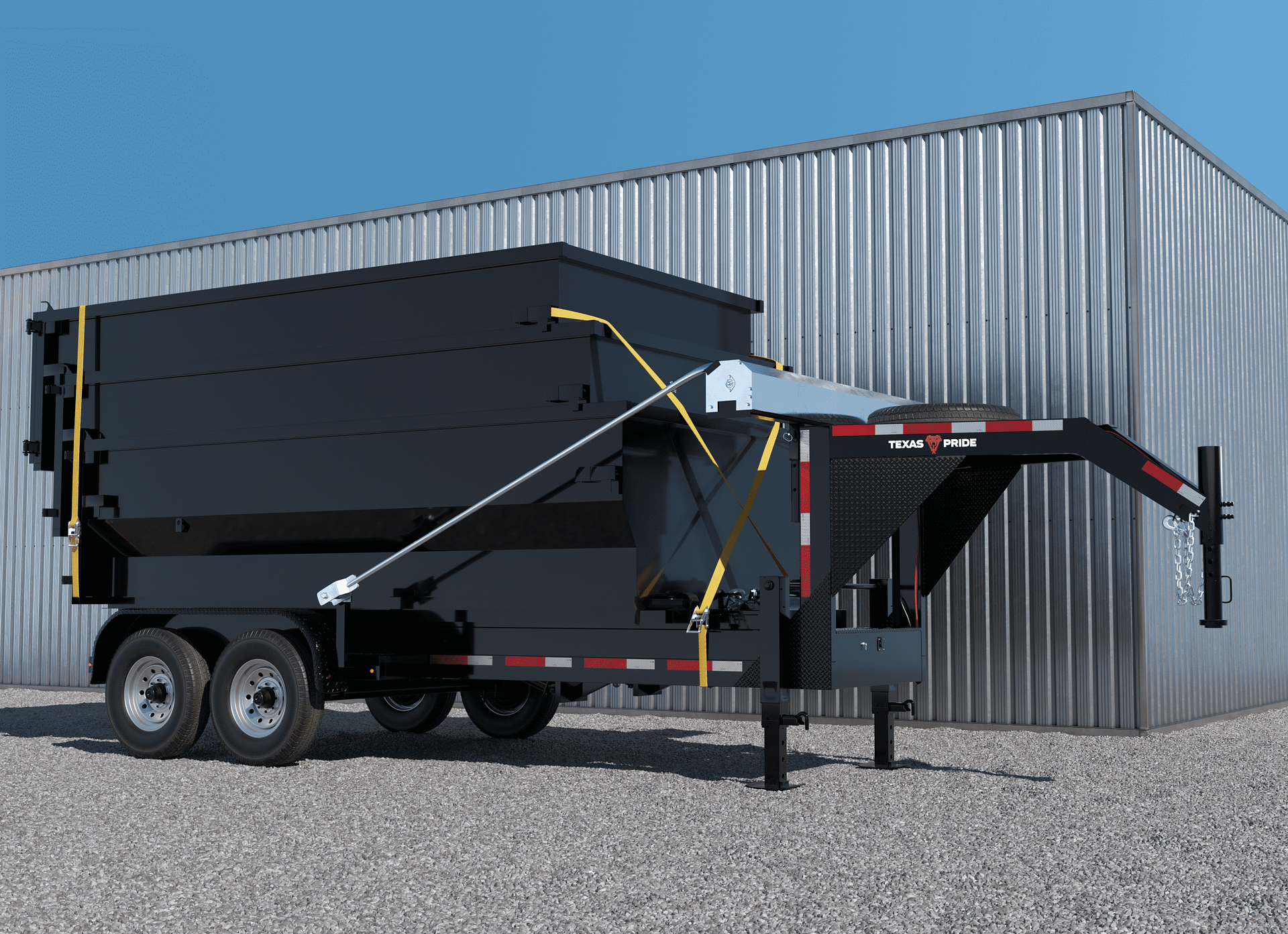 16k lb GVWR 7’×12’ Bumper Pull Roll Off Trailer with Dumpsters for Sale