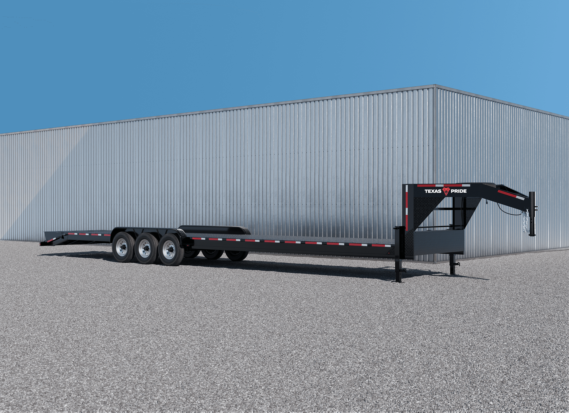 18k lb GVWR Gooseneck Wide Deck Lowboy Equipment Trailer No Rails for Sale