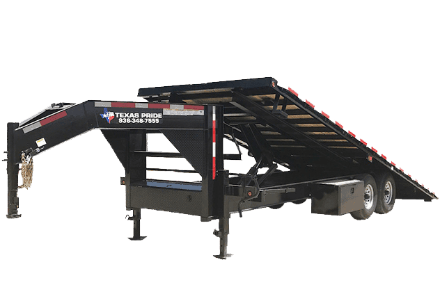 14k lb GVWR Gooseneck Deck Over Flatbed Power Tilt Trailer for Sale
