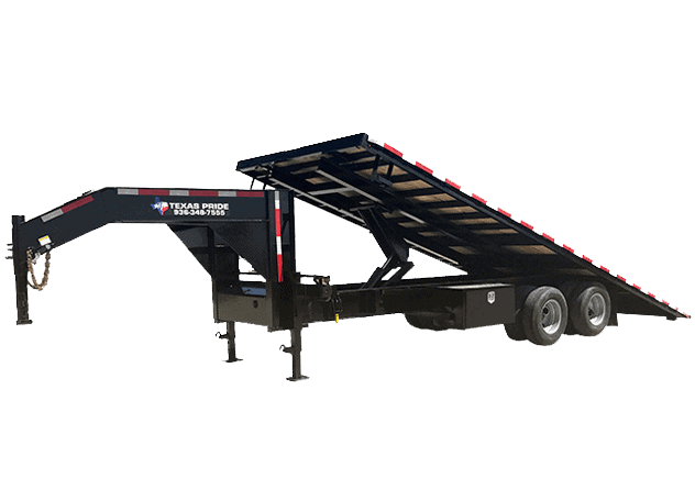 22k lb GVWR Gooseneck Deck Over Flatbed Power Tilt Trailer for Sale